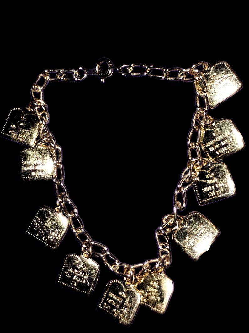 1970s Gold Ten Commandments Charm Bracelet - Etsy