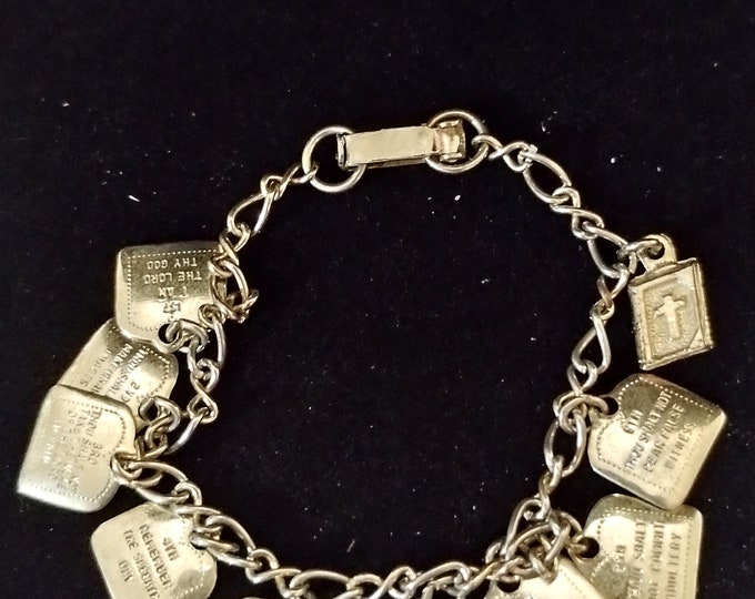 Beautiful Vintage Ten Commandments 1960s Gold Bracelet - Etsy