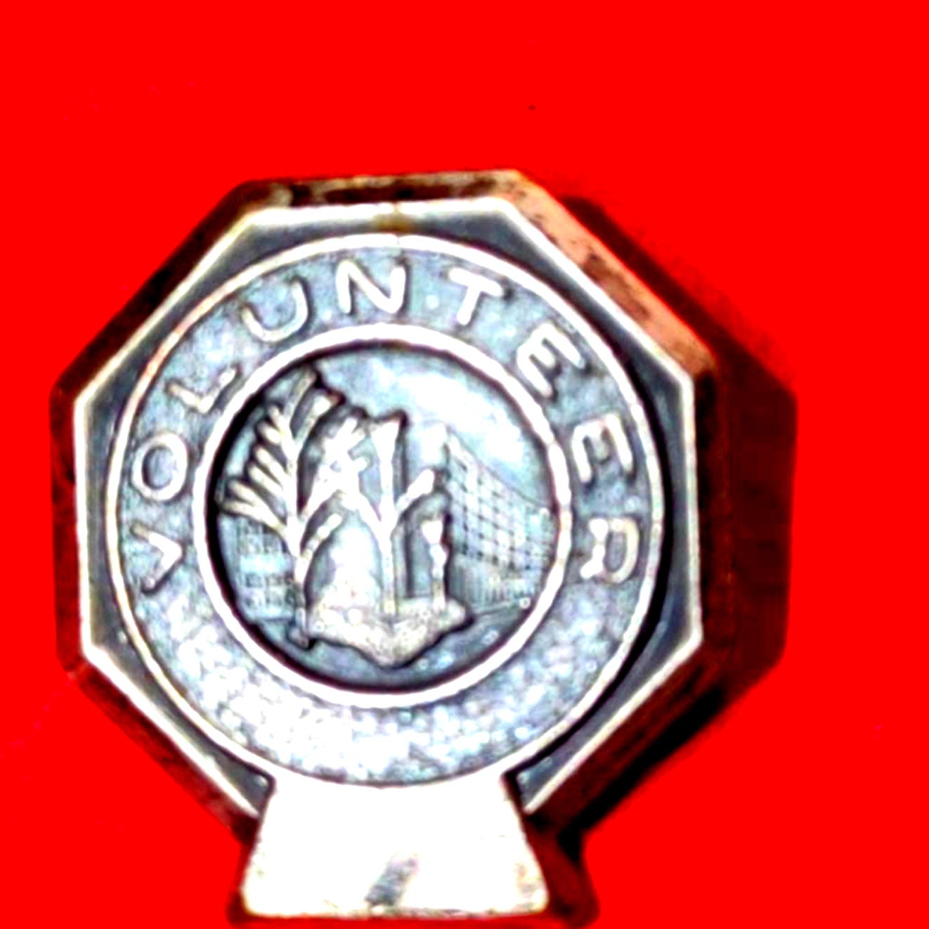 Beautiful Sterling Silver Volunteer Pin - Etsy UK