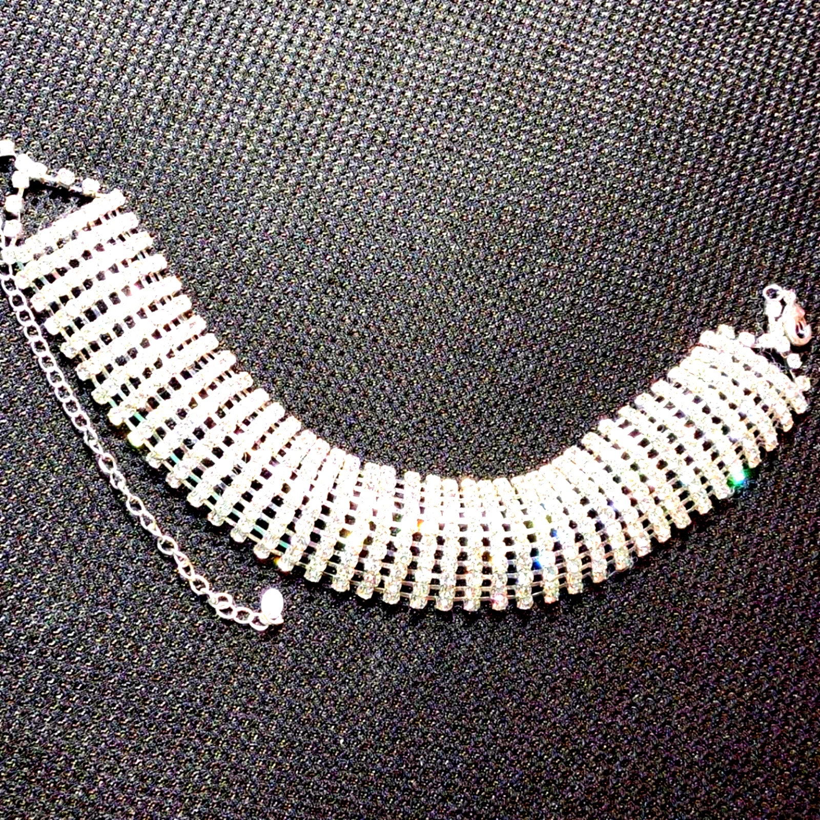 Exquisite Silver Plated Rhinestone Necklace - Etsy UK