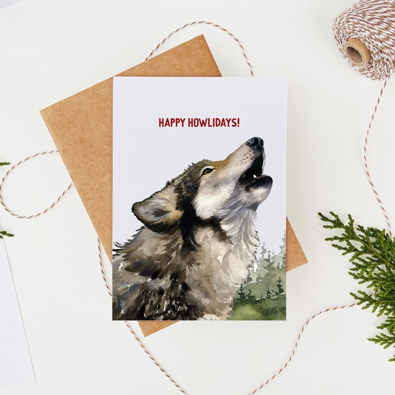 Wolf Card - Etsy