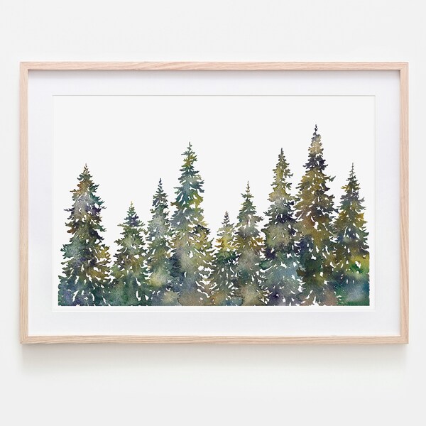 Green Tree Art Print - Etsy