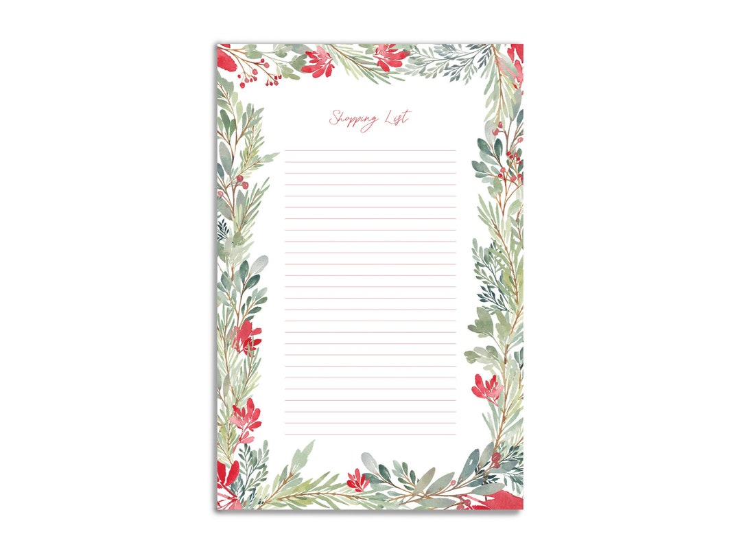 Christmas Notepad, Holiday Stationery, Holiday Notepads, to Do List ...