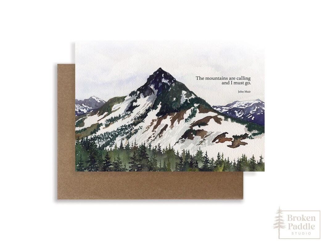 Mountain Greeting Card, Alaska Card, Blank Cards, John Muir Greeting ...