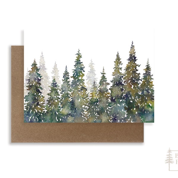 Pine Tree Card - Etsy