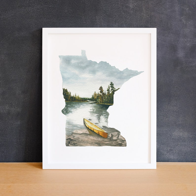 Minnesota Art Print Minnesota Painting Gift for Minnesotan - Etsy