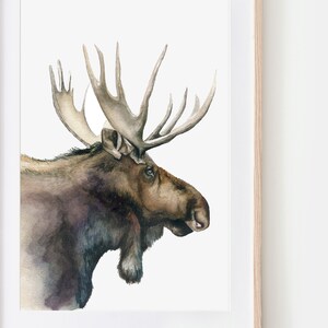 Moose Art, Moose Print, Woodland Wall Decor, Woodland Nursery Decor ...