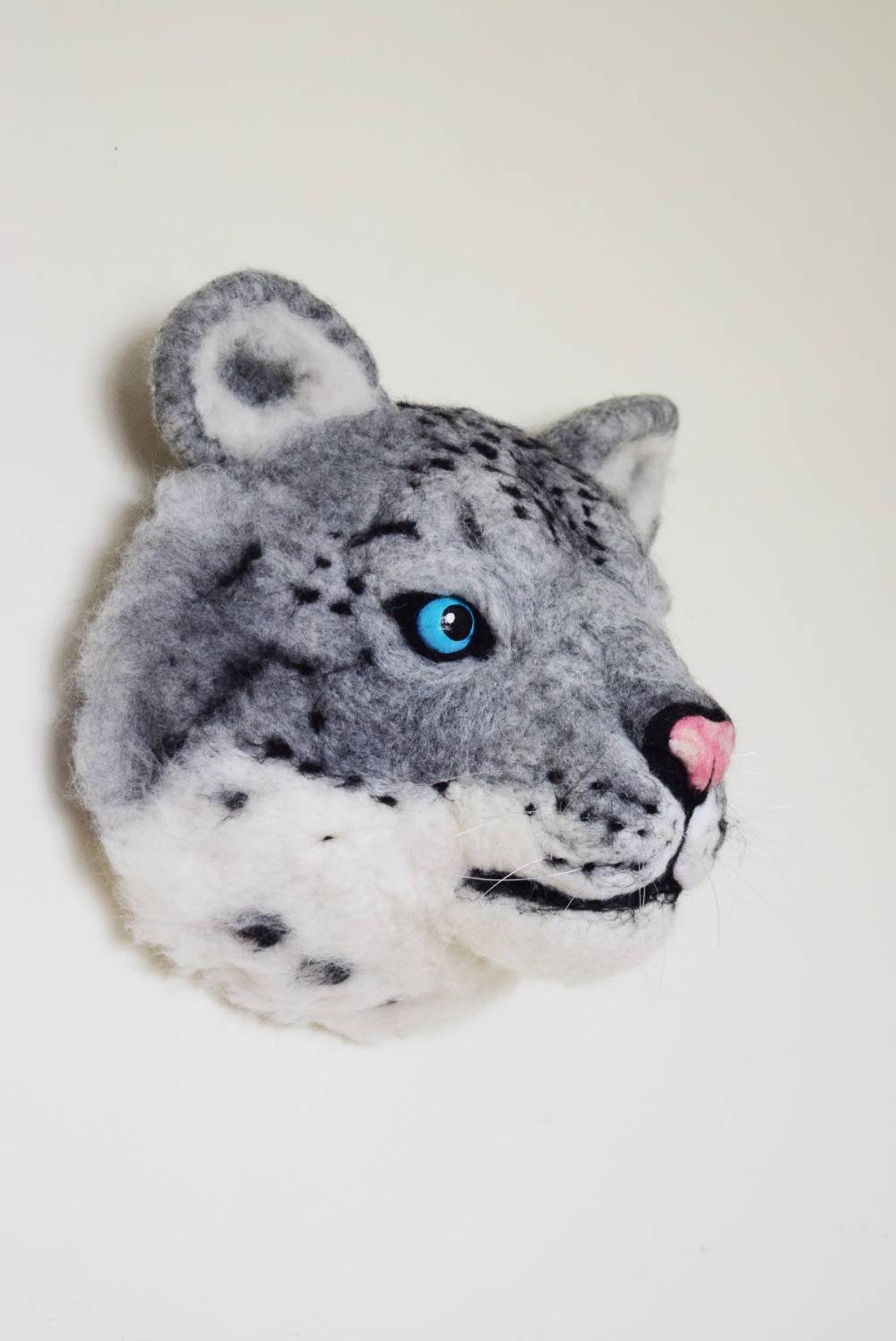 Snow Leopard Needle Felted Snow Leopard Head Fauxidermy - Etsy