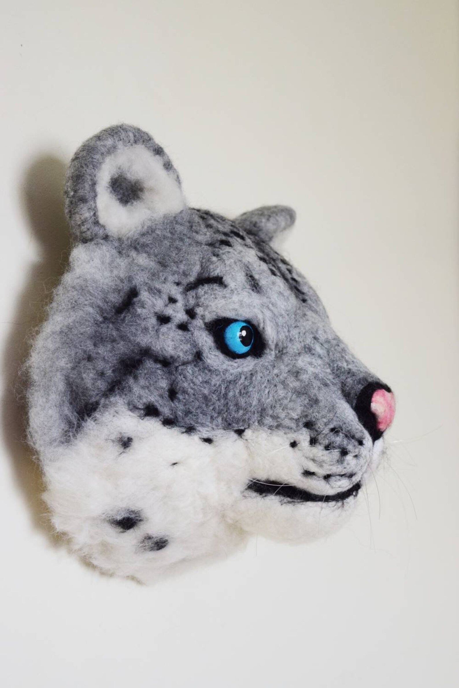 Snow Leopard Needle Felted Snow Leopard Head Fauxidermy - Etsy