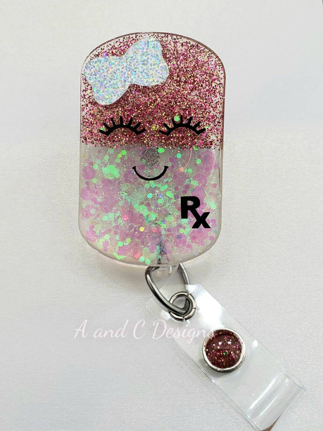 Pill Badge Reel | Interchangeable Badge Reel | Medical ID Holder ...