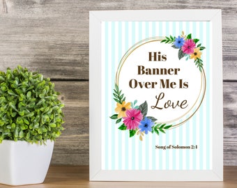 His Banner Over Me - Etsy