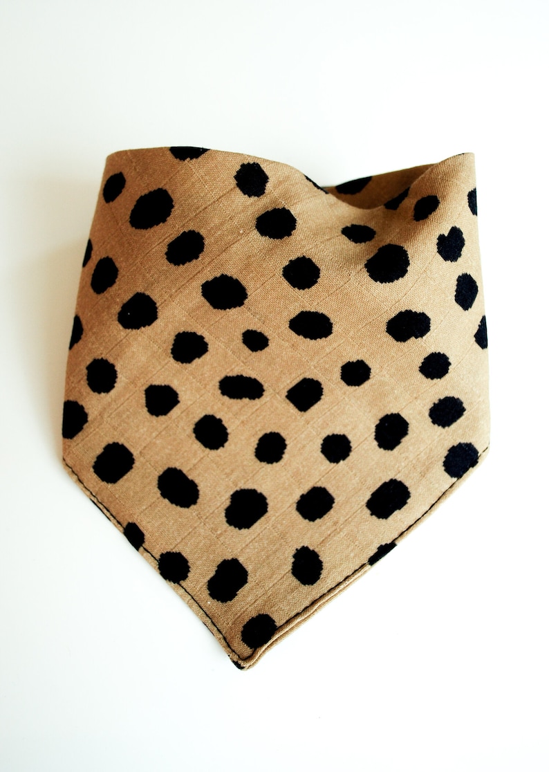 Muslin Bandana Baby Bib Neutral Dot - Etsy