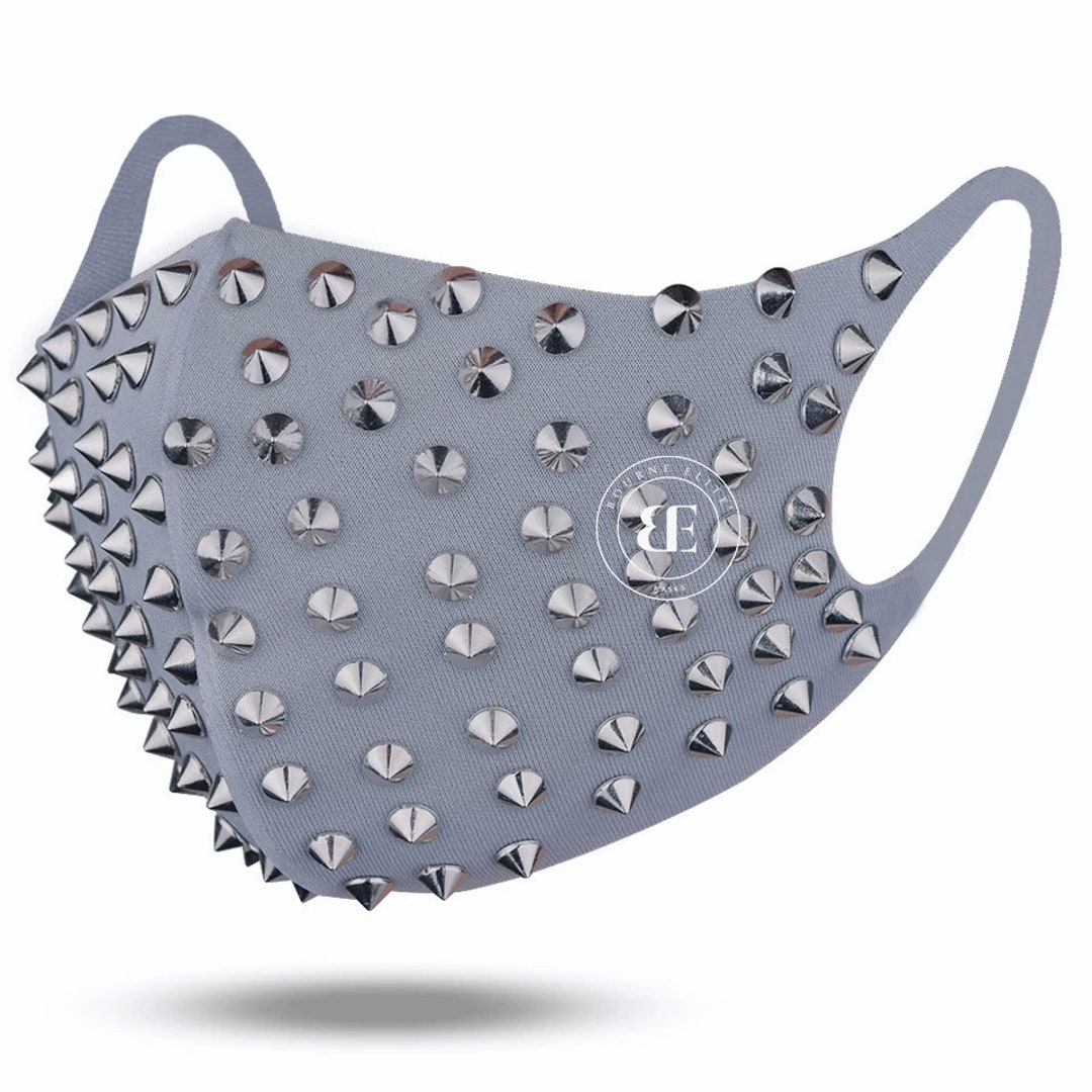 1 LAYER Grey Spike Face Mask Grey Face Mask With Adjustable - Etsy