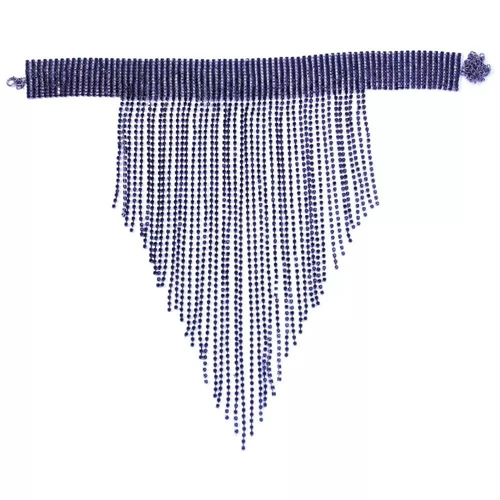 Long Fringe Rhinestone Choker Prom Choker Bridal Choker - Etsy