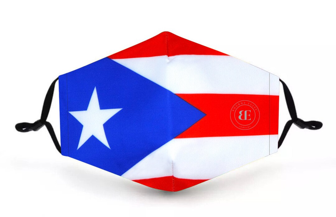 Puerto Rico Flag Mask With FILTER POCKET Cotton Polyester - Etsy
