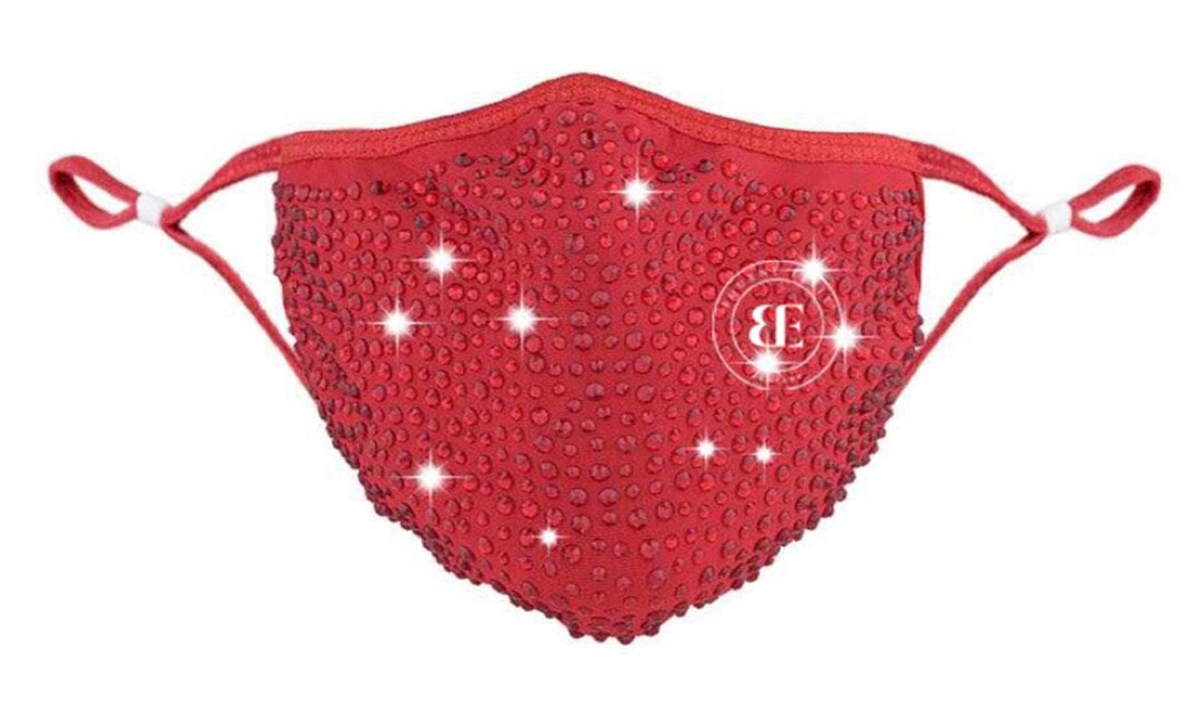 RED SWAROVSKI Swarovski Face Mask Red Christmas Mask Red Holiday Face ...
