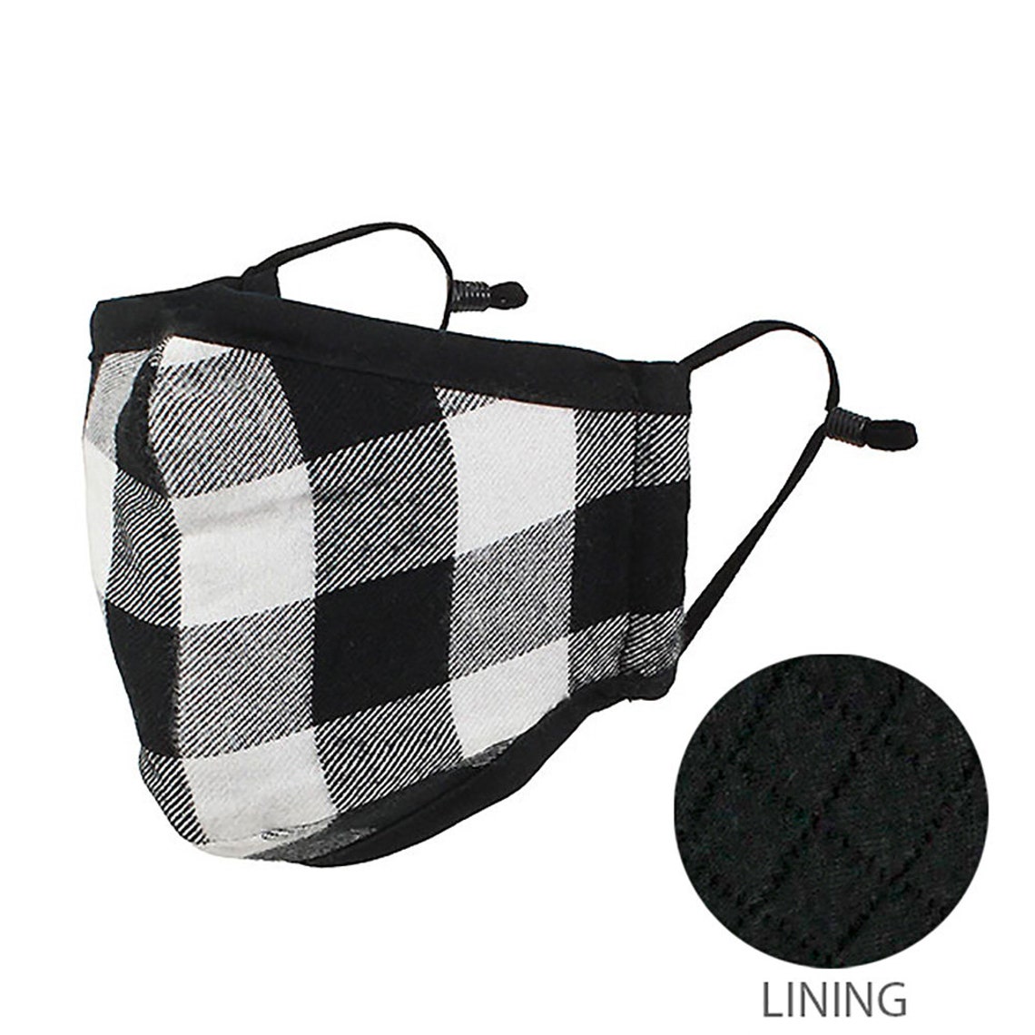 FALL/WINTER White and Black Plaid Face Mask 100% Quilted - Etsy