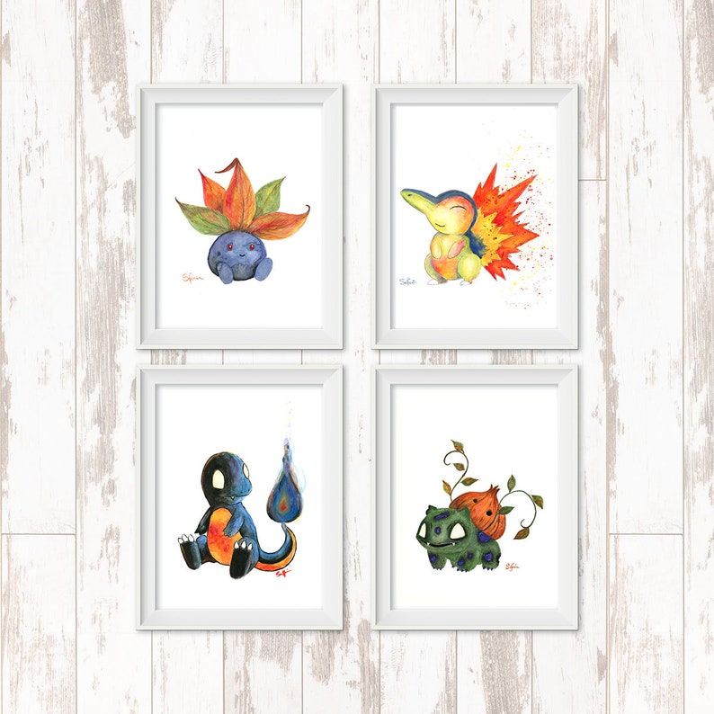 Pokemon Fall Bulbasaur Watercolor Art Print - Etsy
