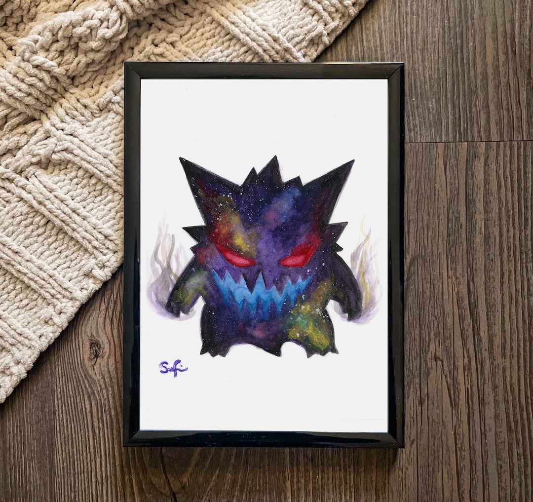 Pokemon - Cosmic Gengar Watercolor Art Print - Etsy