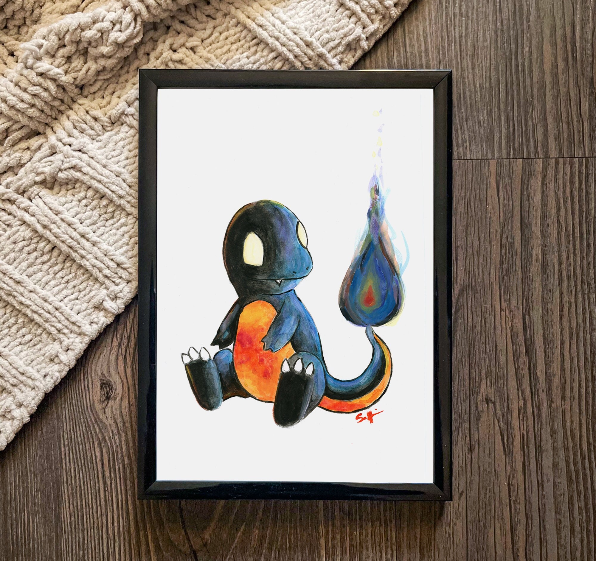 Pokemon Spooky Charmander Watercolor Art Print - Etsy