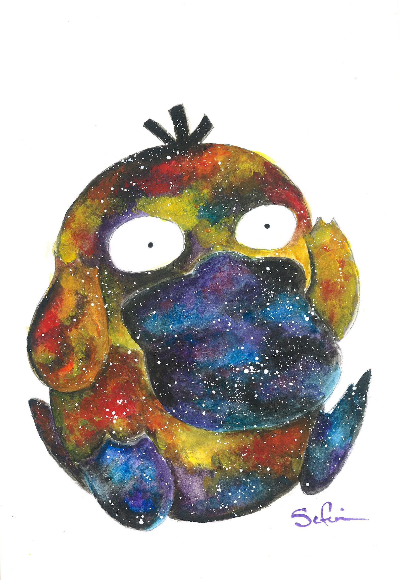 Pokemon - Psyduck Watercolor Art Print - Etsy
