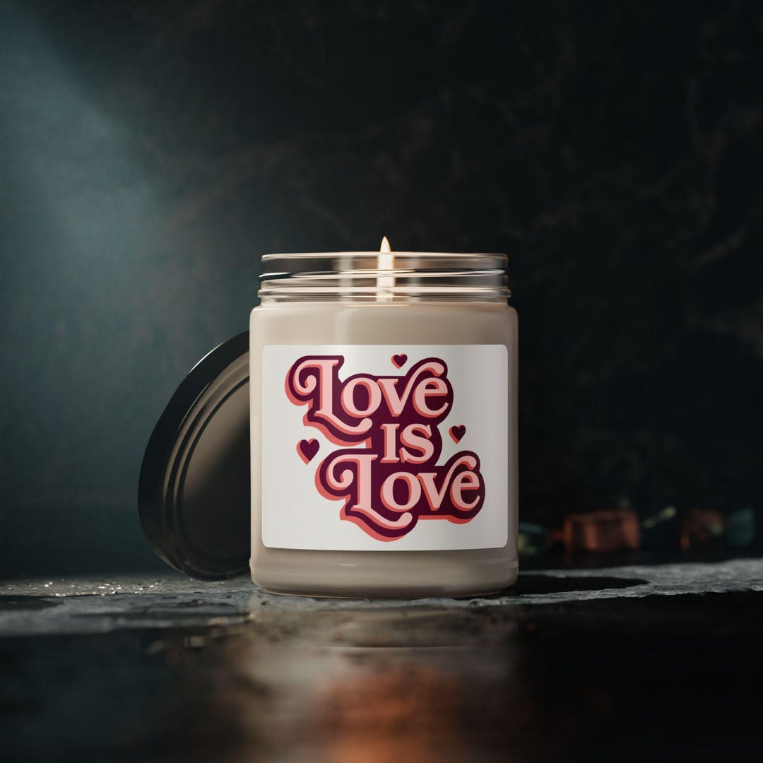 Soy Candle, Love is Love, Valentine's Day Scented Candle, Gift for Her ...