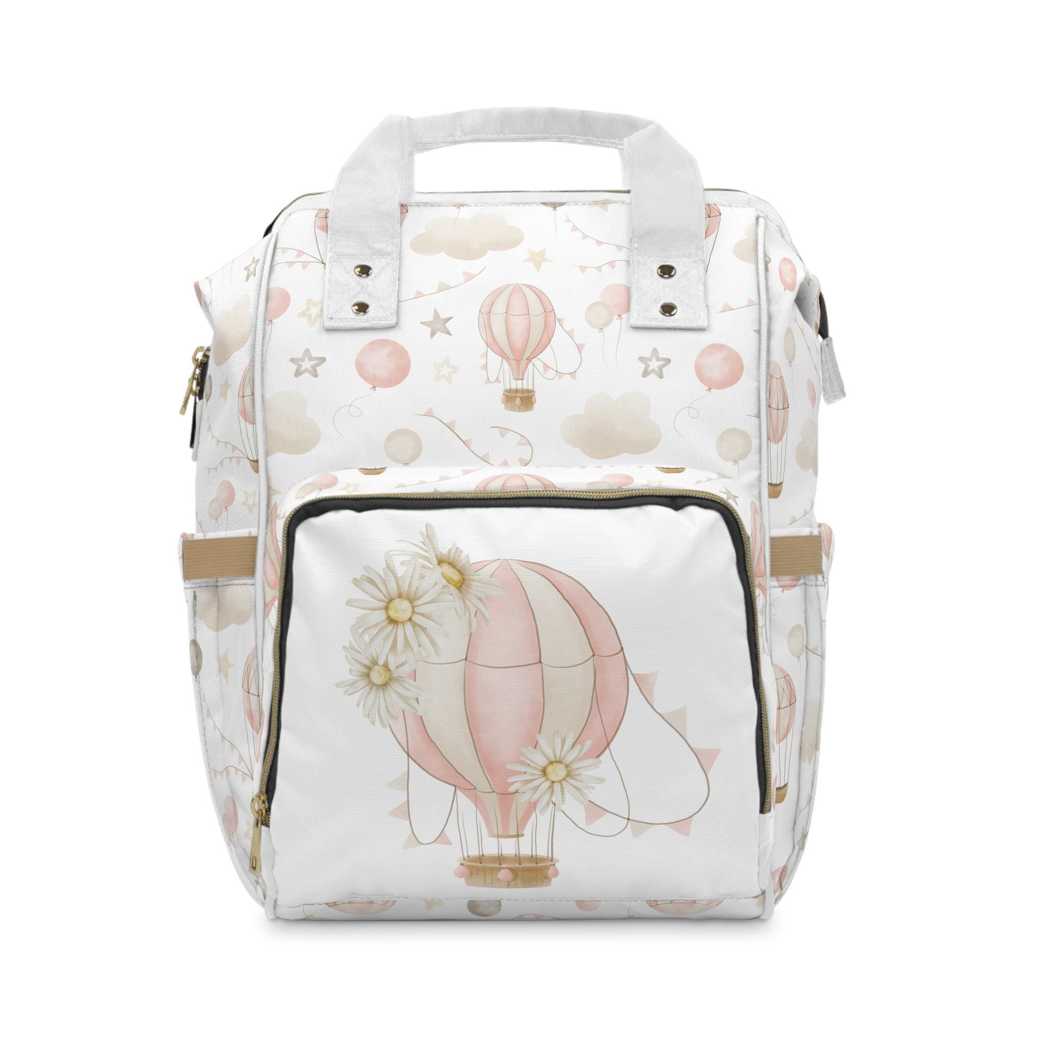 Diaper Backpack - Baby Girl Hot Air Balloon Nursery, Mommy Bag, Travel ...