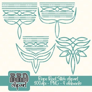 Turquoise Boot Stitch Clipart, Western Cowboy Boot Stitch Pattern PNG ...