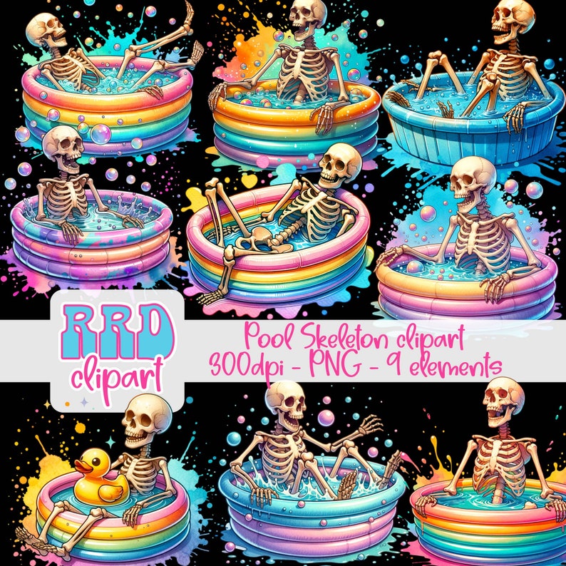 Sarcastic Skeleton PNG Clipart for Commercial Use, Splish Splash ...