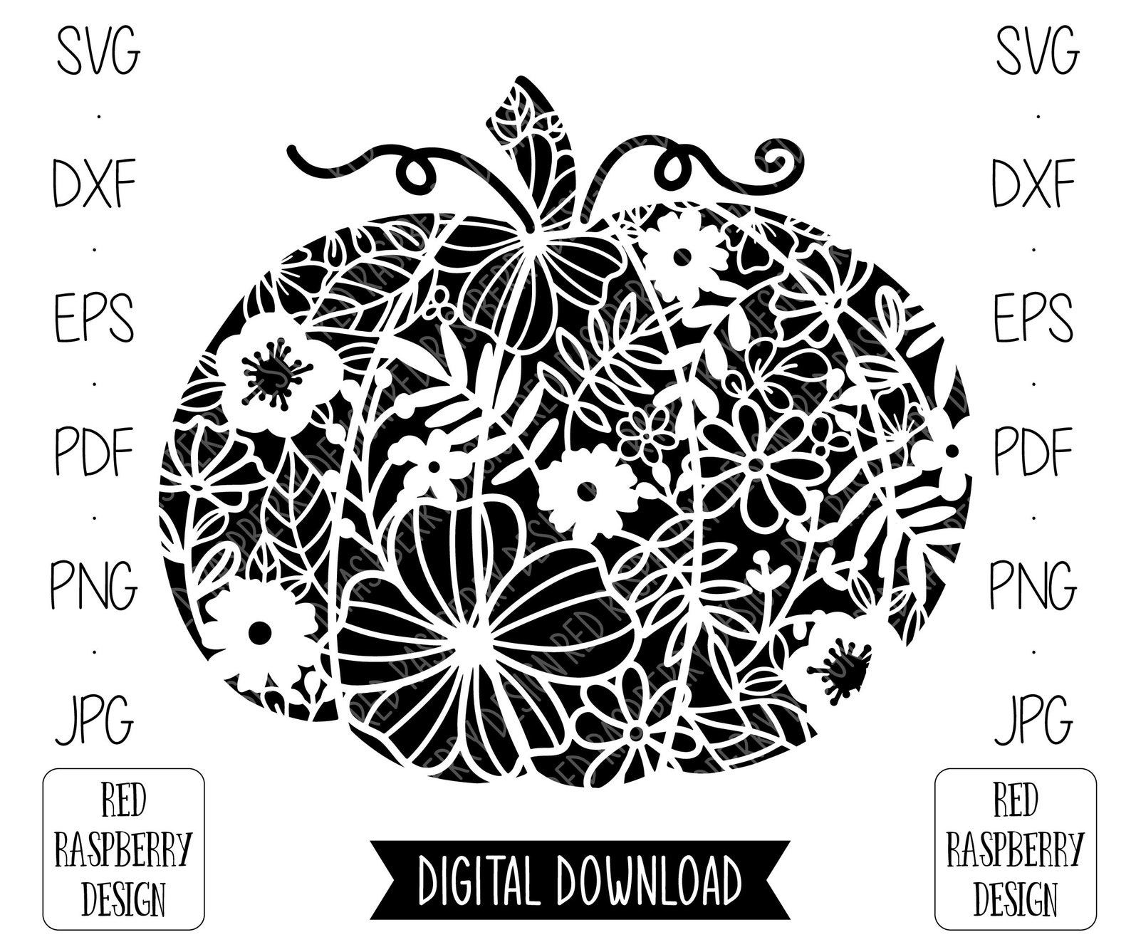 Floral Pumpkin SVG Pumpkin SVG Patterned Pumpkin svg Fall - Etsy 日本