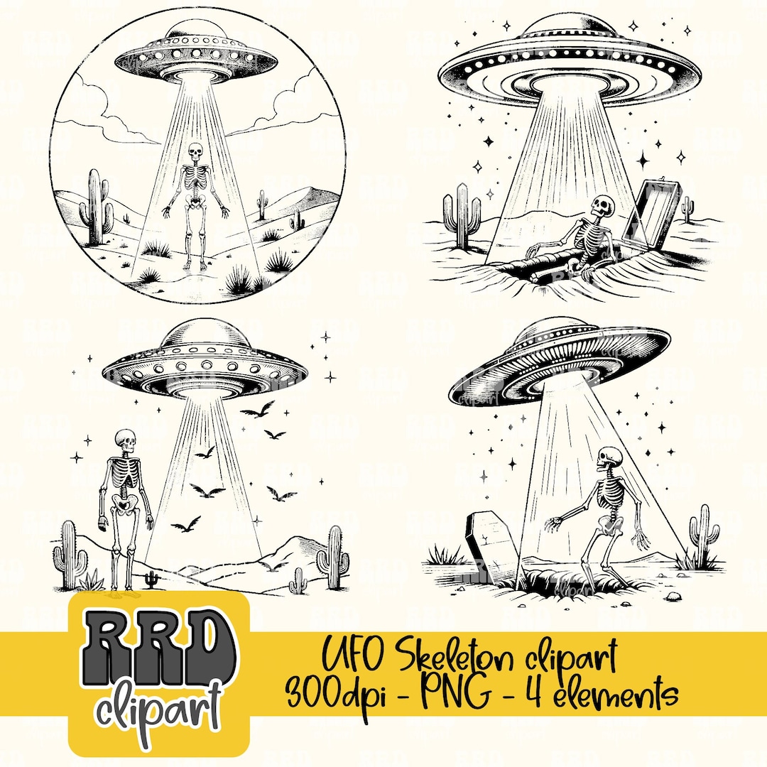 Skeleton Clipart, UFO Clipart, Western Clipart, Desert Cowboy Clipart ...