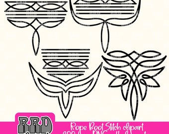 Boot Stitch Clipart, Western Cowboy Boot Stitch Pattern PNG, Commercial ...