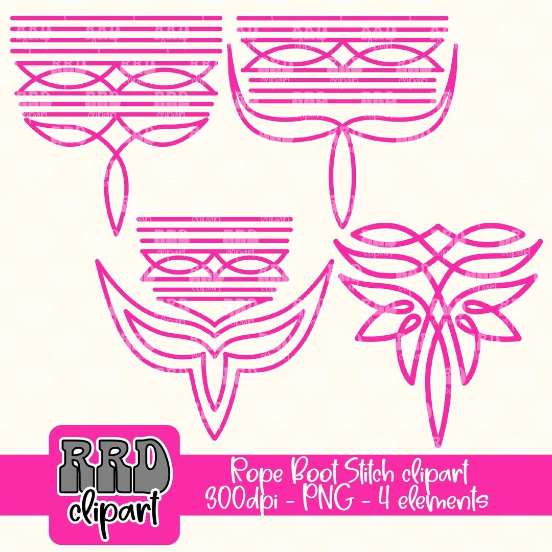 Boot Stitch Clipart, Western Cowboy Boot Stitch Pattern PNG, Commercial ...