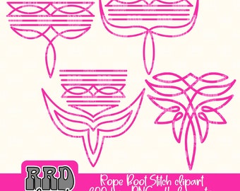 Boot Stitch Clipart, Western Cowboy Boot Stitch Pattern PNG, Commercial ...