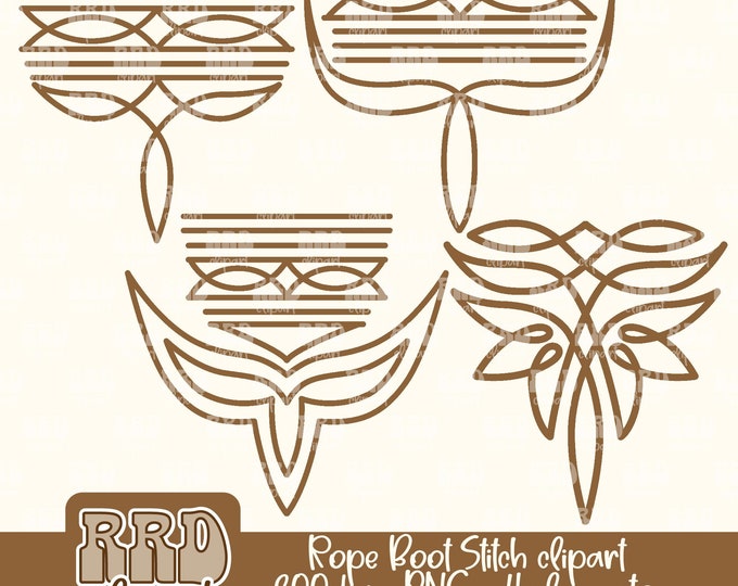 Boot Stitch Clipart, Western Cowboy Boot Stitch Pattern PNG, Commercial ...