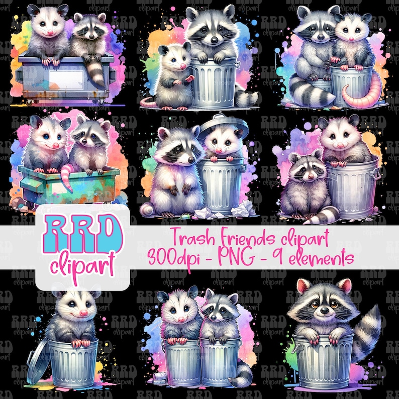 Trash Panda PNG Clipart for Commercial Use, Raccoon Clipart, Possum ...