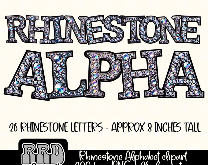 Rhinestone Alphabet and Numbers PNG, Faux Rhinestone Clipart, Alphabet ...