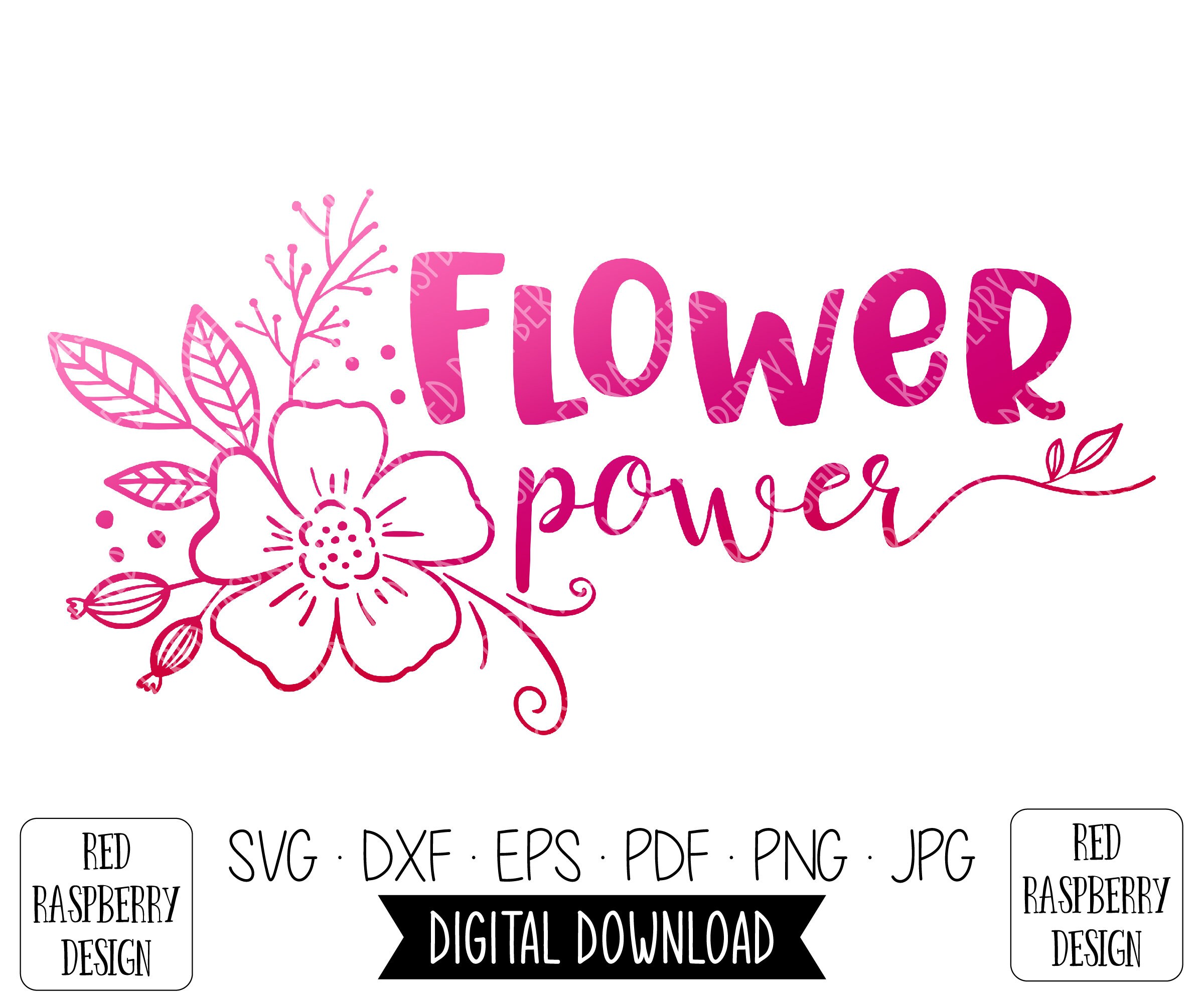 Flower Power SVG, Hand Drawn Floral Svg, Wildflower SVG, Floral Svg ...