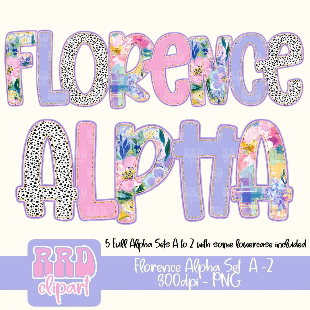 Floral Alpha Set, Hand Drawn Alphabet PNG, Mother's Day Alpha Set ...