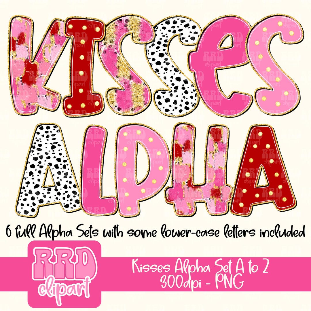 Brushstroke Alpha Set, Valentine Alphabet Png,preppy Brush Stroke ...