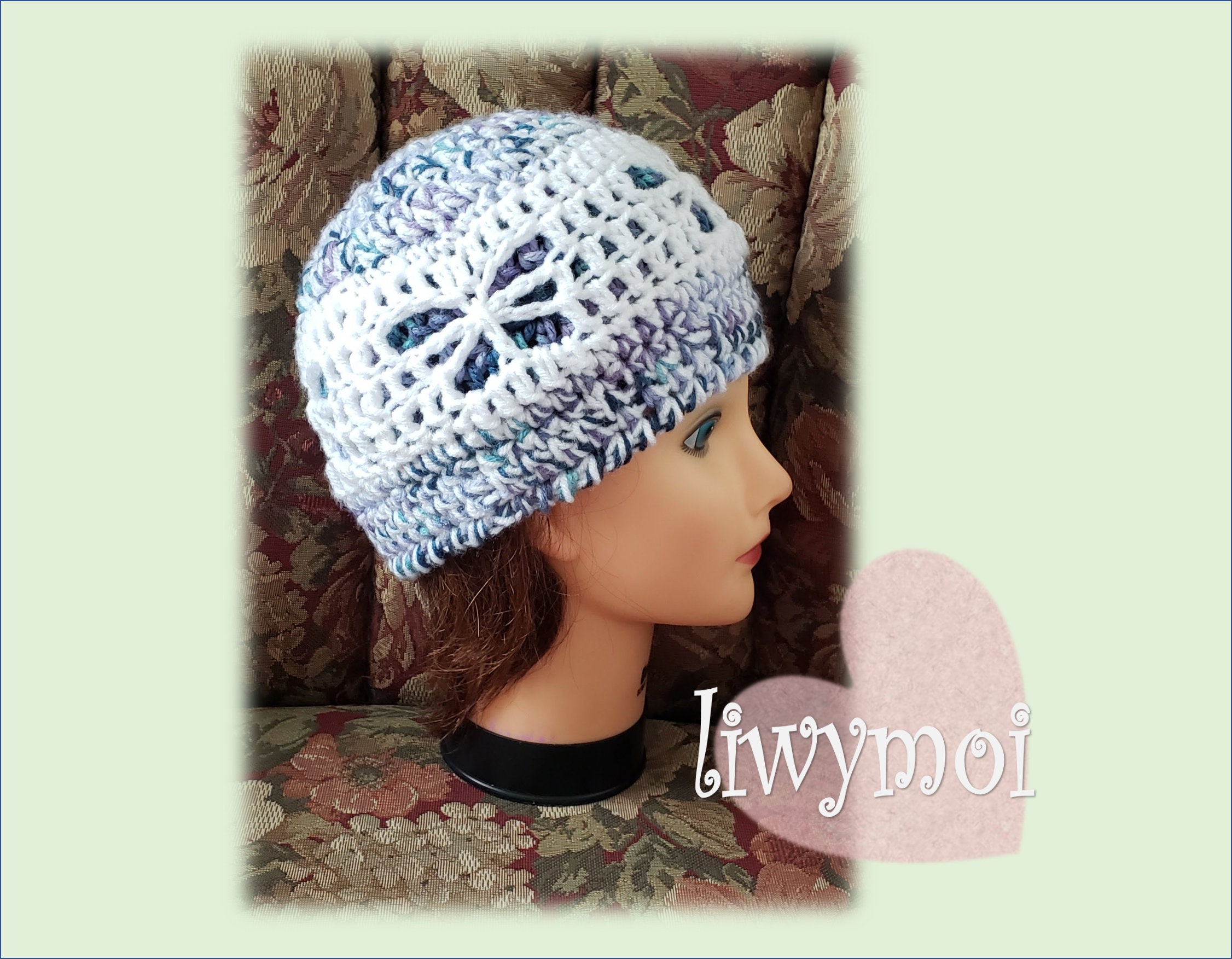 Crochet Pattern: Stained Glass Butterfly Beanie by Liwymoi - Etsy