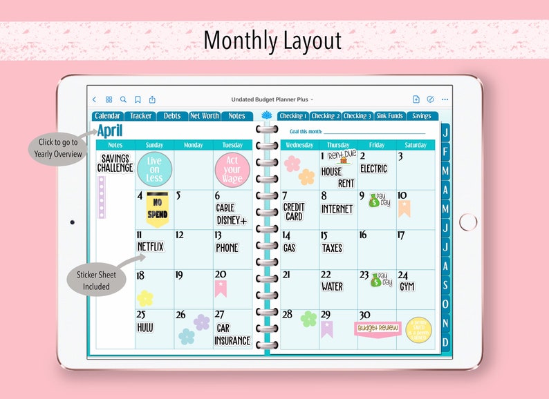 UNDATED Monthly Budget Planner Plus | Goodnotes | Digital Planner ...
