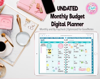 UNDATED Monthly Budget Planner Plus Goodnotes Digital - Etsy