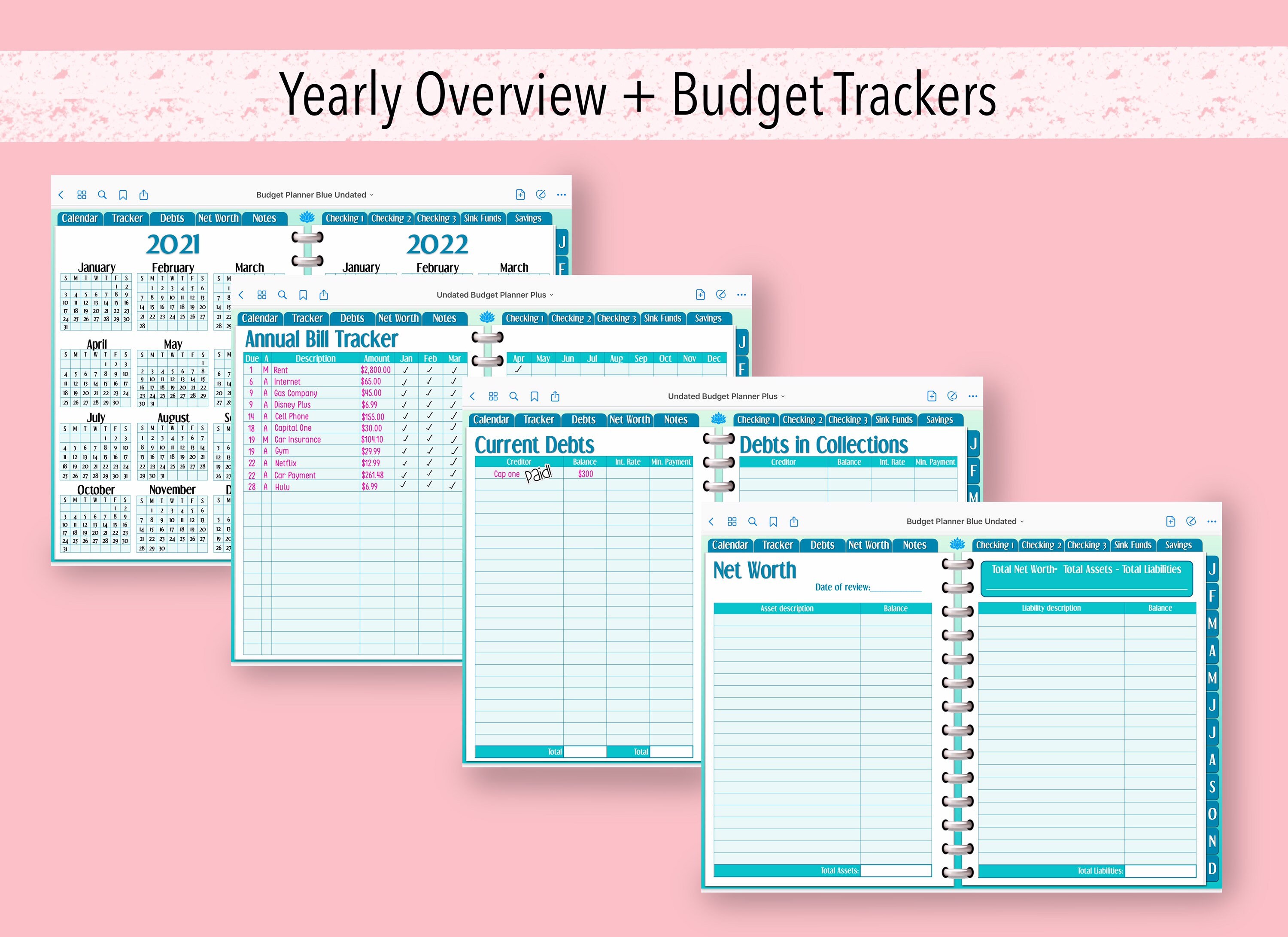 UNDATED Monthly Budget Planner Plus | Goodnotes | Digital Planner ...