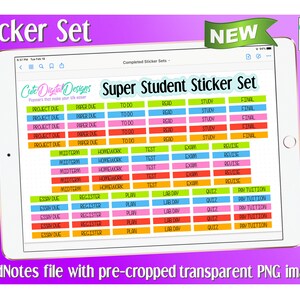 Super Student Sticker Set | Goodnotes | Digital Planner | iPad Planner ...