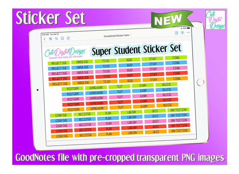 Super Student Sticker Set | Goodnotes | Digital Planner | iPad Planner ...