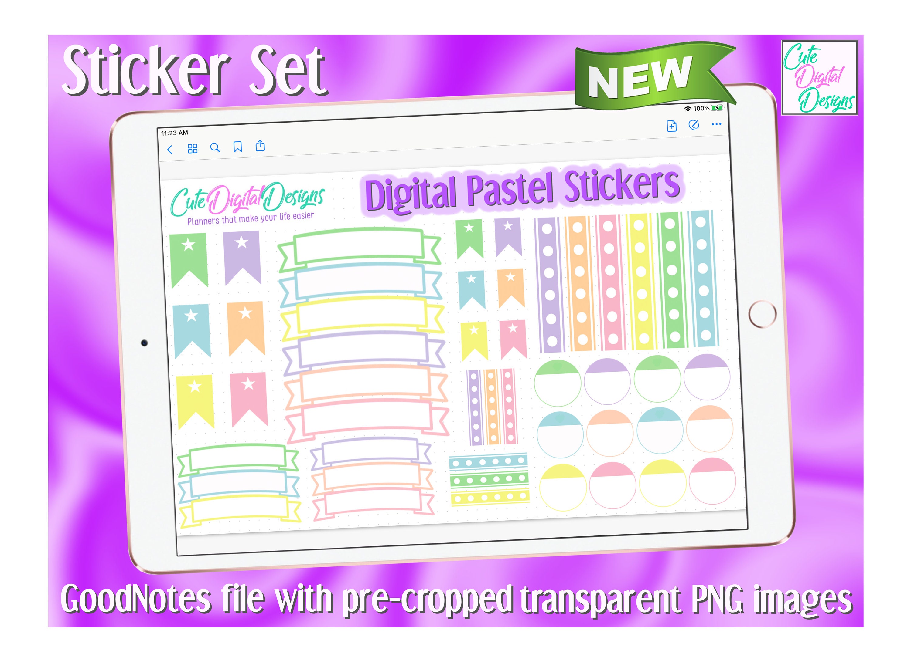 Digital Pastel Sticker Set V.2 | Goodnotes | Digital Planner | iPad ...