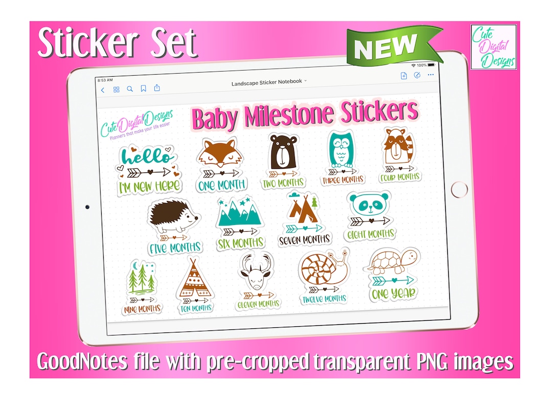 Baby Milestone Sticker Set V.1 | Goodnotes | Digital Planner | iPad ...