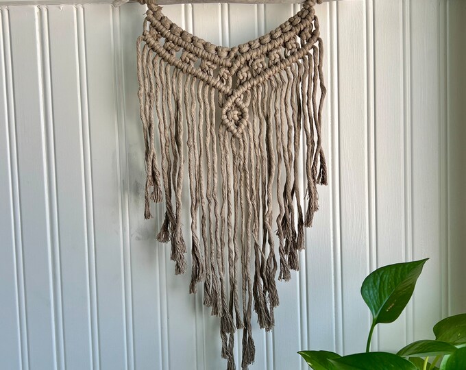 Taupe Macrame Wall Hanging | Boho Wall Hanging - Etsy