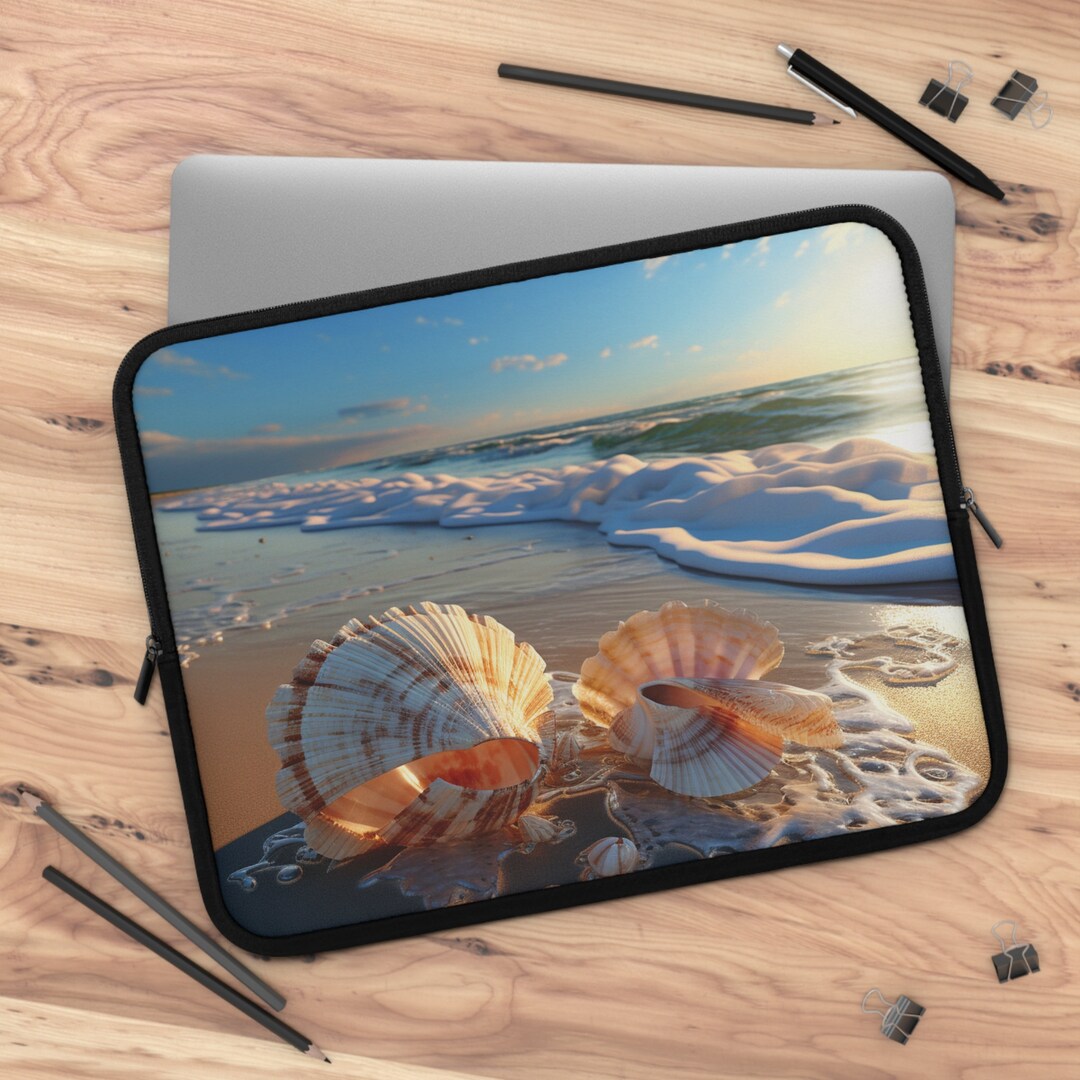 Beach 3D Laptop Sleeve Seashells Png Seashells Design Ocean Custom 3D ...